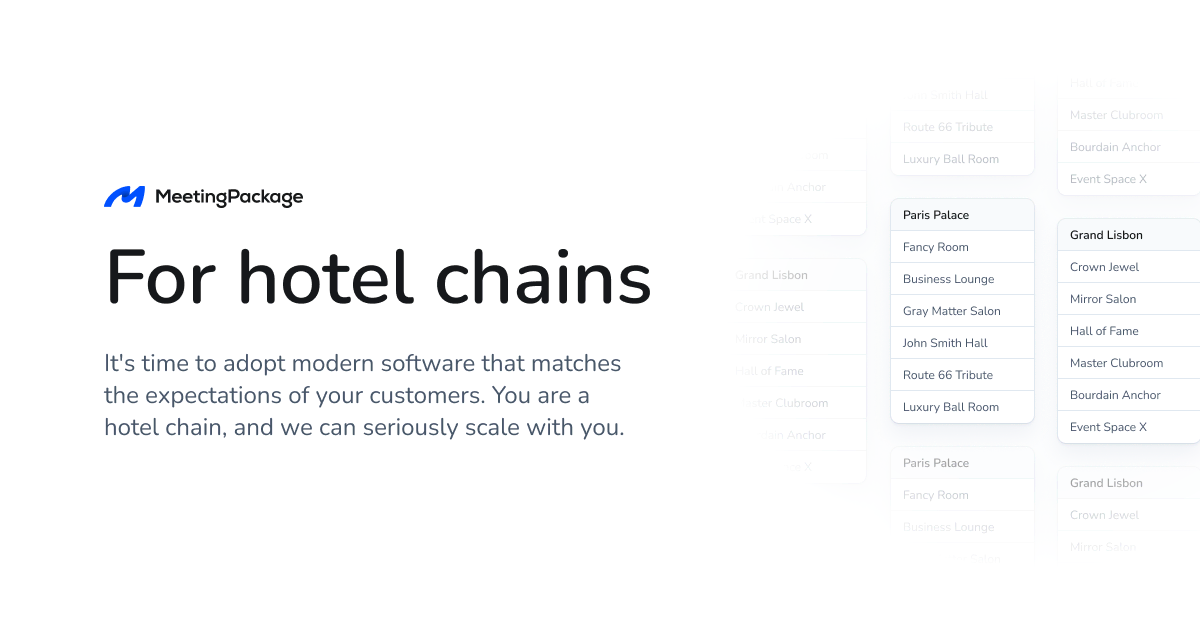 Meetings and Events sales management for hotel chains | MeetingPackage