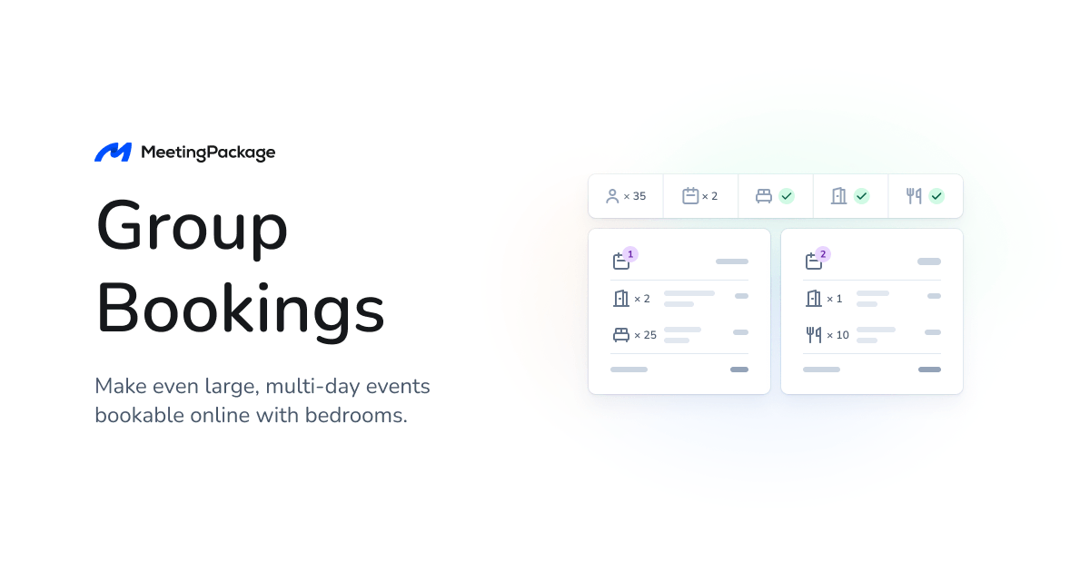 Group Bookings - Seamlessly booking multi-day events with accommodation!